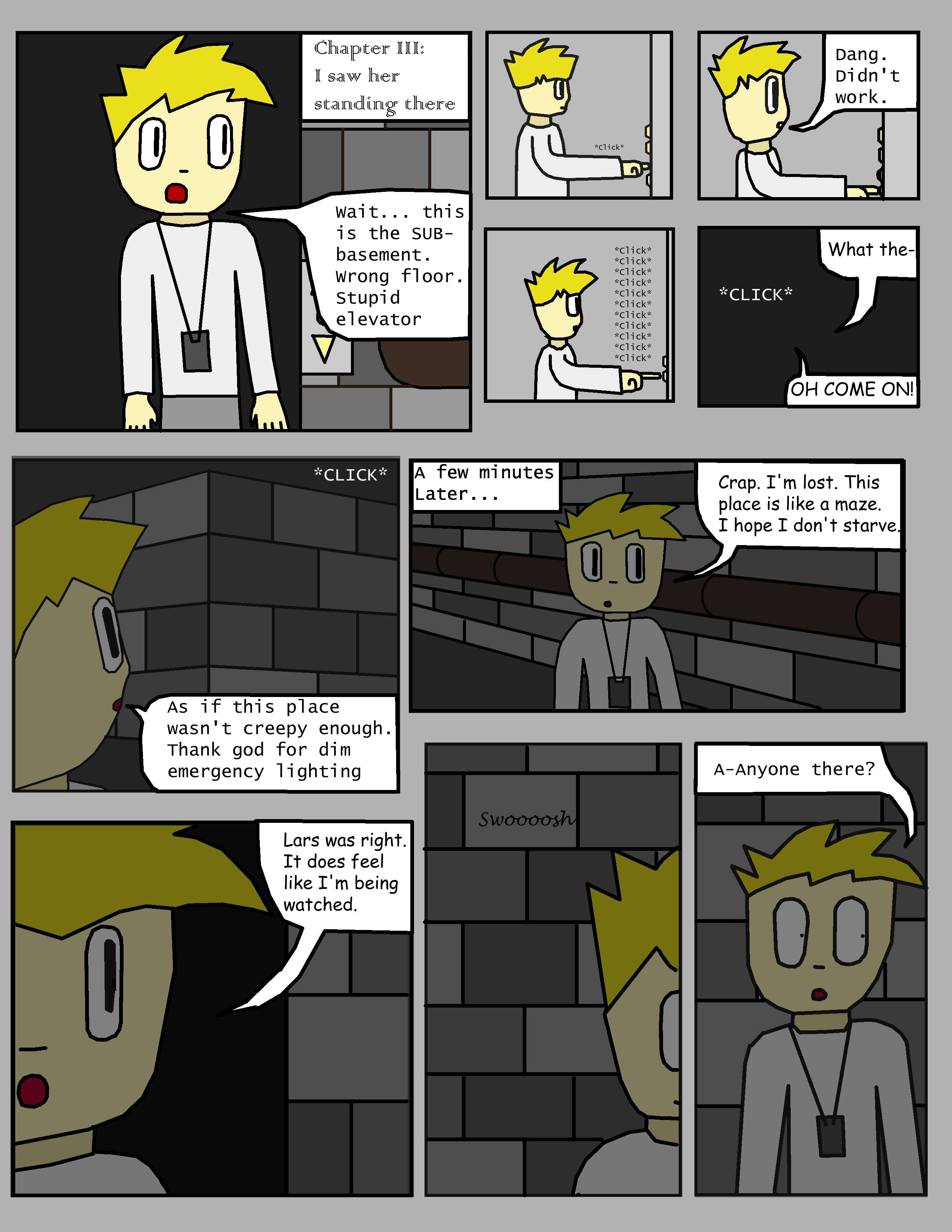 Chapter 3, Page 1: Dim lighting = creepy